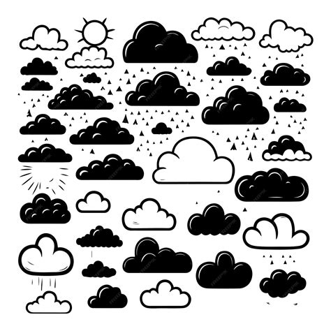 premium vector cloud vector icon logo set cloud line art vector
