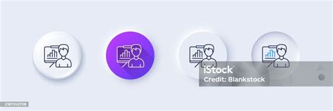 프리젠테이션 보드 선 아이콘입니다 세로 막대형 그래프 기호입니다 선 아이콘 벡터 3차원 형태에 대한 스톡 벡터 아트 및 기타 이미지 3차원 형태 감소 고급 Istock