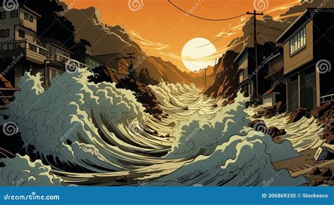 Comic Image Flash Flood Stock Illustration Illustration Of Design