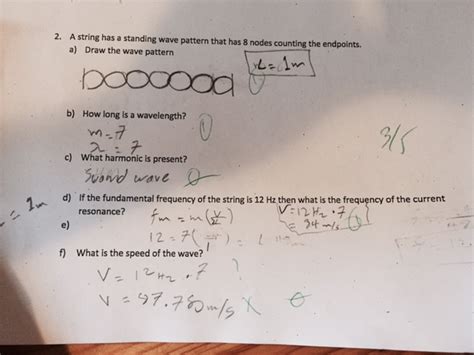 solved 2 a string has a standing wave pattern that has 8