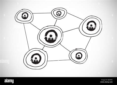 Online Community Doodke Against White Background With Vignette Stock
