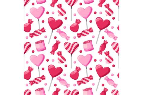 Candy Background Sweet Cute Seamless Pattern For Birthday D