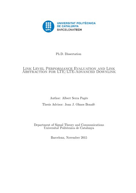 Pdf Link Level Performance Evaluation And Link Abstraction For Ltelte Advanced Downlink