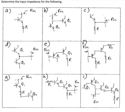 solved determine the input impedance for the following a