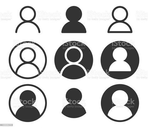 사용자 프로필 로그인 또는 액세스 인증 아이콘 버튼 설정 사람 계정 로그인 로고 기호 기호입니다 벡터 일러스트 이미지입니다 흰색 배경에 격리 아바타에 대한 스톡 벡터 아트