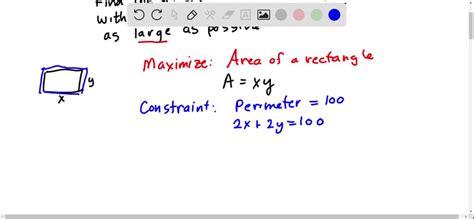 solved find the dimensions of a rectangle with perimeter 100 m whose
