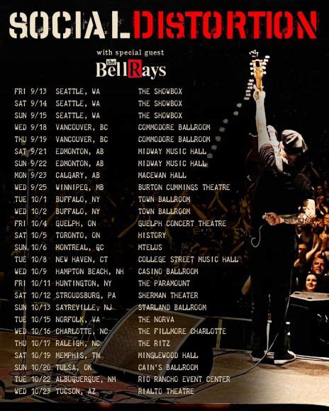 Social Distortion's Fall 2024 North American Tour