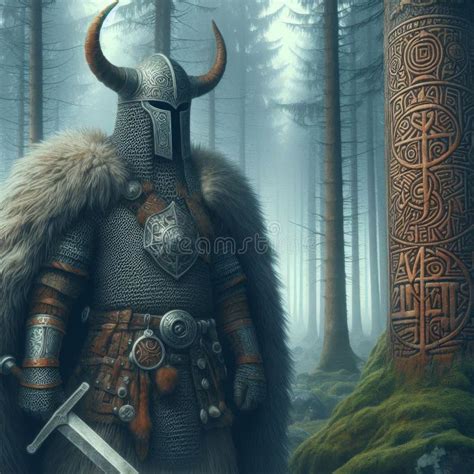 Ancient Slavic Warrior In Armor Stock Illustration Illustration Of