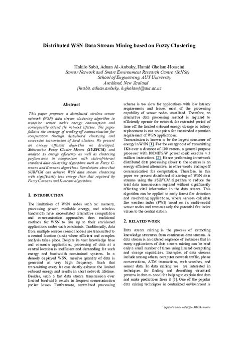 Pdf Energy Efficient Clustering In Wsns