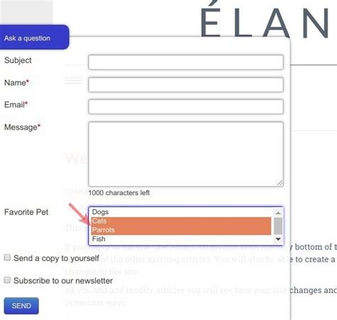 how to create a list with multiple selectable items in shack forms