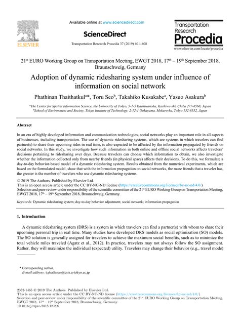 Pdf Adoption Of Dynamic Ridesharing System Under Influence Of