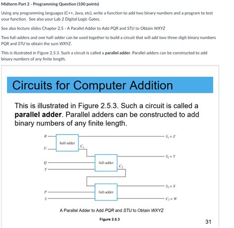 Solved Midterm Part Programming Question Points Chegg