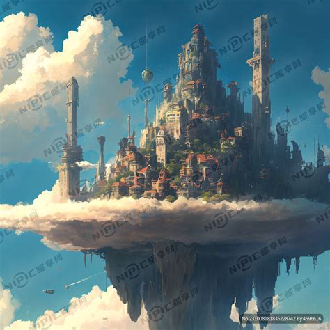 Ai创作图天空之城 昵图网
