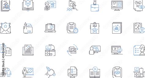 Explanation Line Icons Collection Clarification Elucidation Interpretation Description