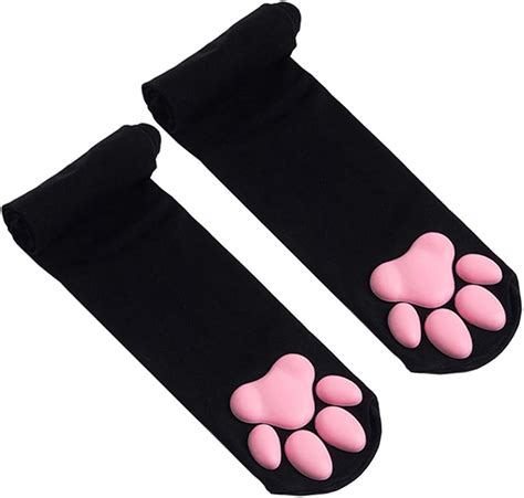 Cat Paw Thigh High Socks Cute Soft 3d Kitten Paw Pad Claw Toe Beans