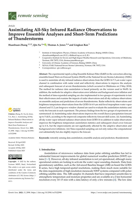 Pdf Assimilating All Sky Infrared Radiance Observations To Improve