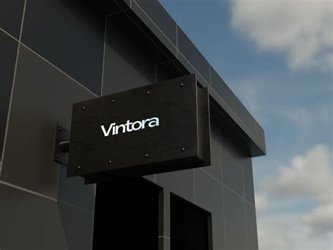 Vintora Modern Storefront Signage Premium Psd
