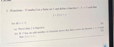 solved 3 functions 15 marks let a finite set s and