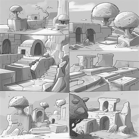 Illustration Of A Level Design Process With Sketches And Prototypes Premium Ai Generated Image