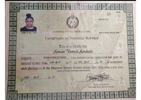 Nysc Certificate Pdf