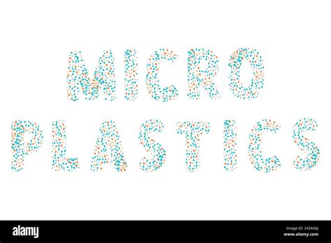 Microplastics Vector Phrase Of Small Pieces Of Plastic Isolated On