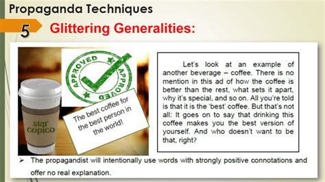 Glittering Generalities Propaganda Techniques