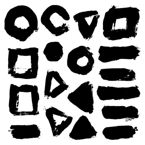 Premium Vector Brush Strokes Vector Paintbrush Set Round Triangle Square Circle Grunge Design