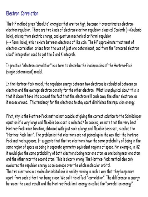 Correlation Pdf Hartreefock Method Atomic Physics