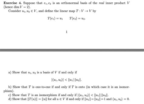 Solved Exercise 4 Suppose That E1 E2 Is An Orthonormal