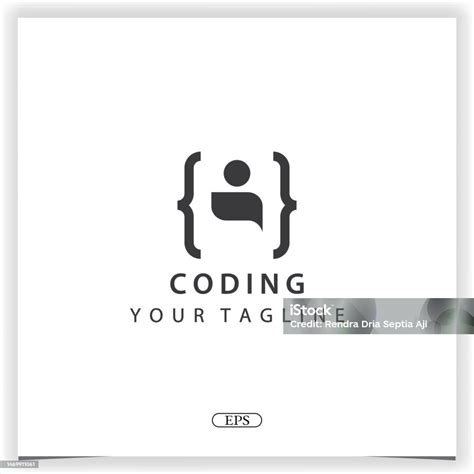 Menschliche Codierung Oder Programmierer Logo Premium Elegante Vorlage