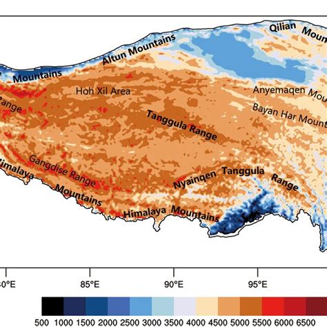 The Elevation Topography Over The Tibetan Plateau Download