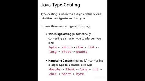 Java Type Casting Viral Shortvideo Linux Java Learning