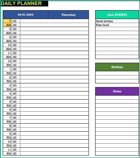 Daily Planner Excel Template Free Work Schedule Templates For Word And