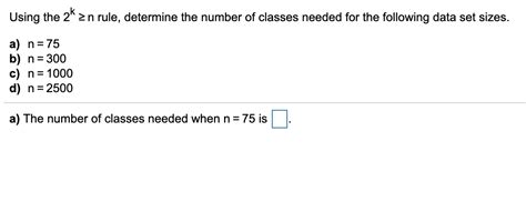 Solved Using The 2 Z N Rule Determine The Number Of