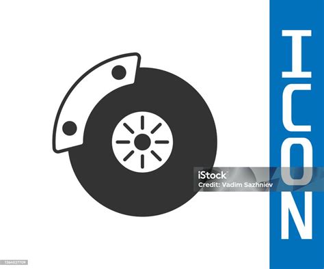 흰색 배경에 격리 된 캘리퍼 아이콘회색 자동차 브레이크 디스크 벡터 강철에 대한 스톡 벡터 아트 및 기타 이미지 강철 공학