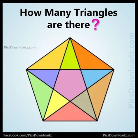 How Many Triangles Are There Math Puzzles With Answer Math Pictures Maths Puzzles Brain
