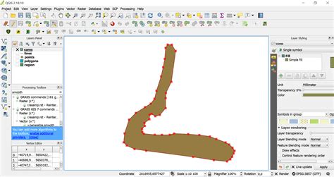 Smoothinggeneralizing Polygon In Qgis Geographic Information Systems