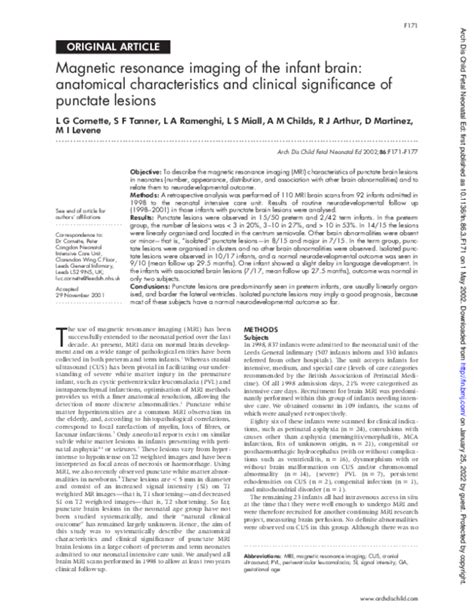 Pdf Magnetic Resonance Imaging Of The Infant Brain Anatomical Characteristics And Clinical