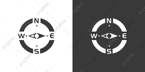Compass Map Icon Navigation Vector South Longitude Vector Png And