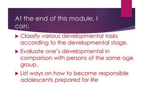 Solution Module 4 Developmental Stages In Middle And Late Adolescence