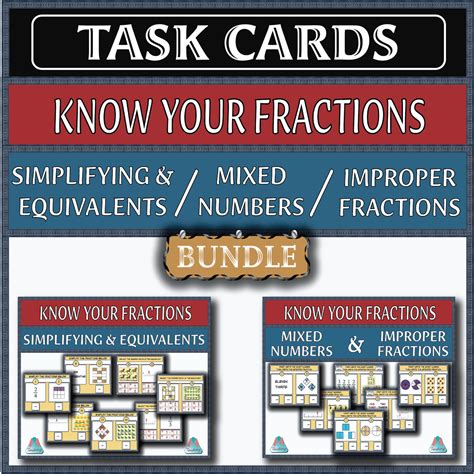 Know Your Fractions Task Cards Bundle Made By Teachers