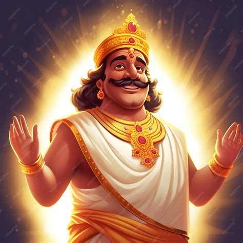 Maveli Digital Art Onam Kerala Premium Ai Generated Image