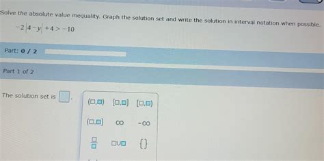 Solved Solve The Absolute Value Inequality Graph The Chegg