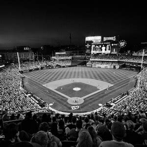 Nationals Park Baseball Photograph Washington Nationals Stadium Black