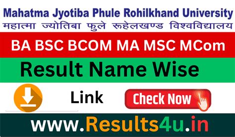 Mjpru Result 2025 Ba Bcom Bsc Ma Msc Mcom