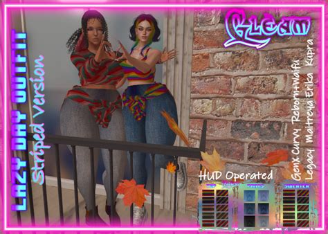 Second Life Marketplace Gleam Lazy Day Outfit Striped Version