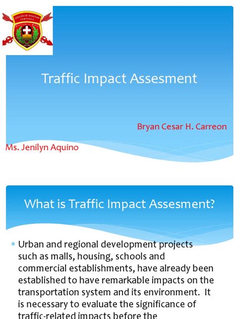 Traffic Impact Assesment Pdf Environmental Impact Assessment Road