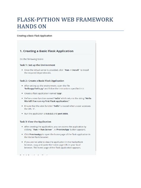 Flask Python Web Framework Hands On Pdf