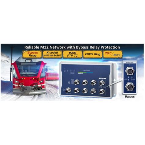 8 Port Industrial Managed Gigabit Switch Ieee 1588 And Synchronous M12 Connector With Automatic