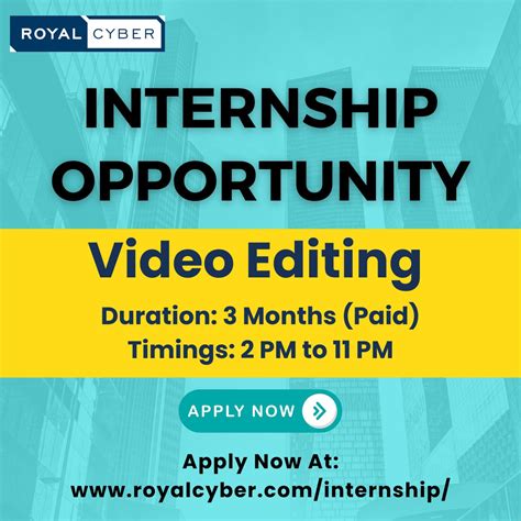 Royal Cyber Asia On Linkedin Digitaltransformation Internship Opportunity Videoeditor